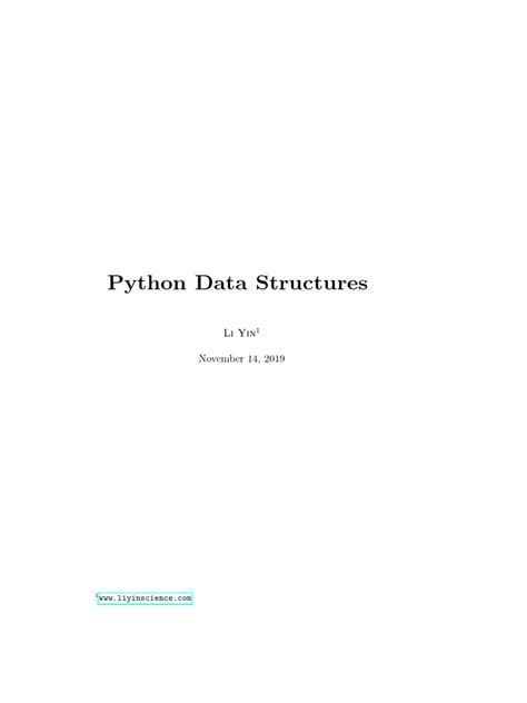 Pythondatastructure Pdf String Computer Science Data Type