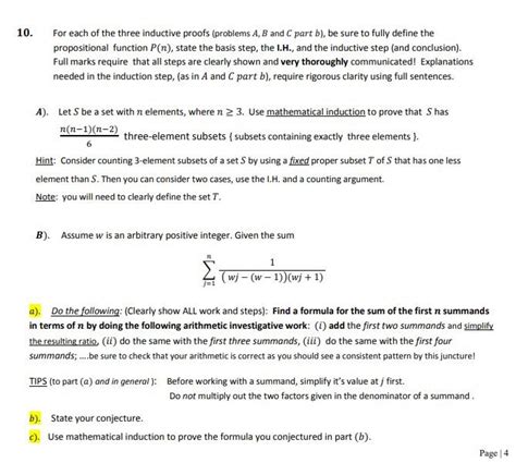 Solved 10 For Each Of The Three Inductive Proofs Problems