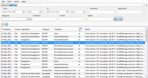 Administrative Services Audit Log