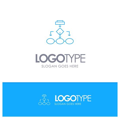 Flowchart Algorithm Business Data Architecture Scheme Structure Workflow Blue OutLine Logo With