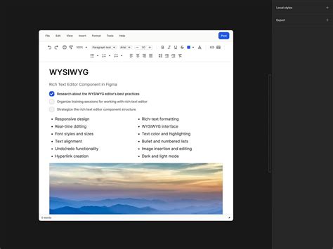 responsive wysiwyg rich text editor in figma by bunin dmitriy on dribbble