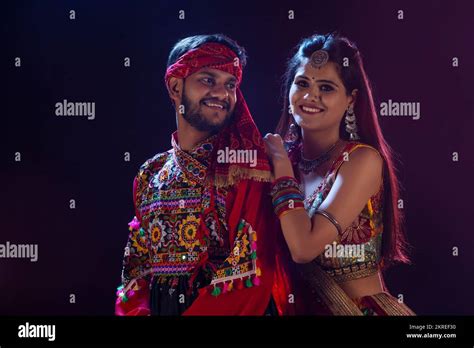 Gujrati Couple Performing Garba On Stage Stock Photo Alamy