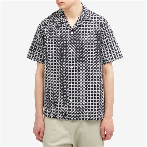 Portuguese Flannel Tile Vacation Shirt White And Navy End Gb