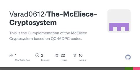 GitHub Varad The McEliece Cryptosystem This Is The C Implementation Of The McEliece