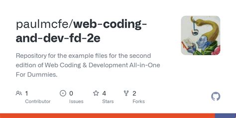 Github Paulmcfeweb Coding And Dev Fd 2e Repository For The Example Files For The Second