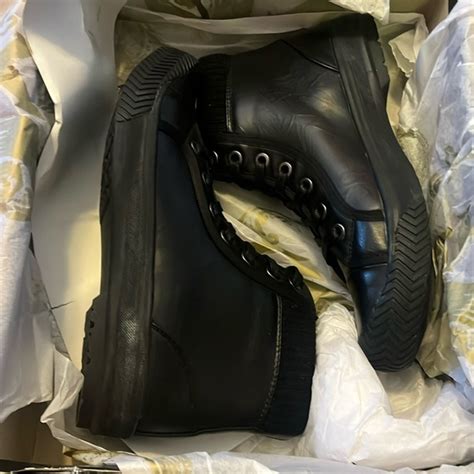 Helix Shoes 45 New In Box Helix Java Black Boots Lace Up Faux Upper