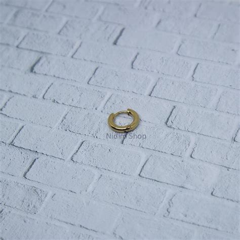 Jual Anting Tindik Cowok Cowo Pria Laki Titanium 7 Kecil Gold