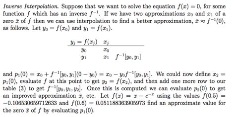 Solved Inverse Interpolation Suppose That We Want To Solve
