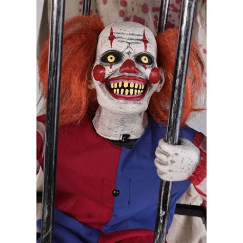 7ft Animated Cagey The Clown With Caged Clown Decoration