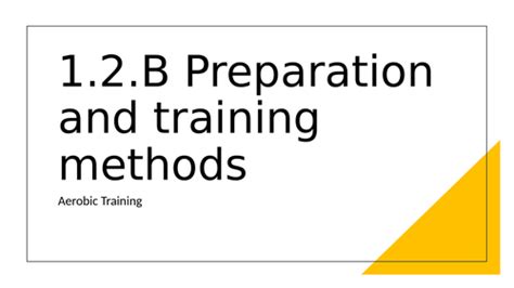 Ocr Alevel Pe Preparation And Training Methods Teaching Resources