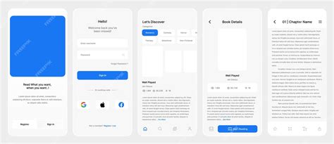 도서 앱 Ui이미지 미포함 프리미엄 벡터