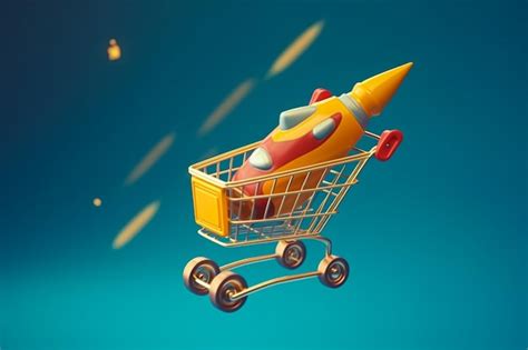 Premium Ai Image A Toy Rocket Is In A Shopping Cart