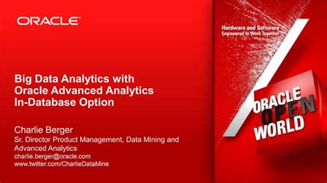 Big Data Analytics With Oracle Advanced Analytics 2012 Pdf