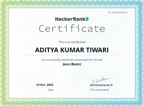 Finished Java Basic With Hackerrank Aditya Kumar Tiwari Posted On The Topic Linkedin