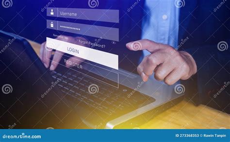 Cyber Security And Security Password Login Online Concept Hands Typing