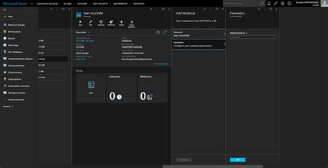 execute an azure automation runbook from asp