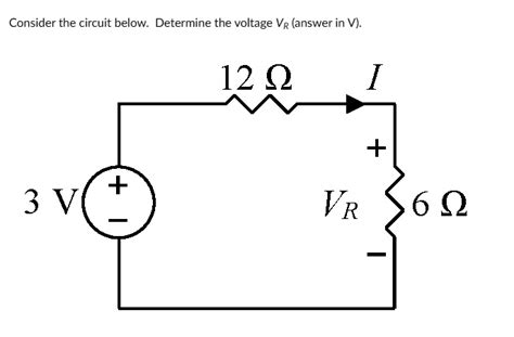 consider the circuit below determine the voltage vr answer in v 12 0 6 0
