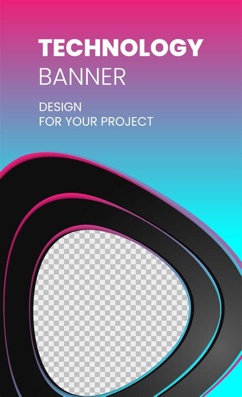 Modern Technology Banner In Geometry Style Futuristic Hi Tech Colorful Background Vector