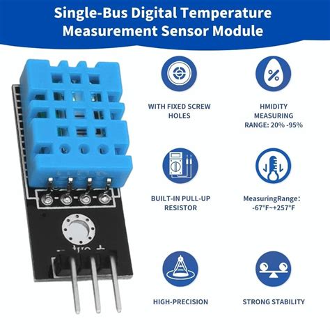 2pcs Dht11 Temperature Humidity Sensor Module Digital Single Bus Electronic