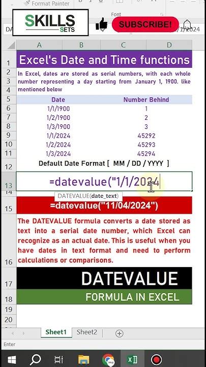 Excel Datevalue Formula Excel Date And Time Functions Excelformula Exceltips