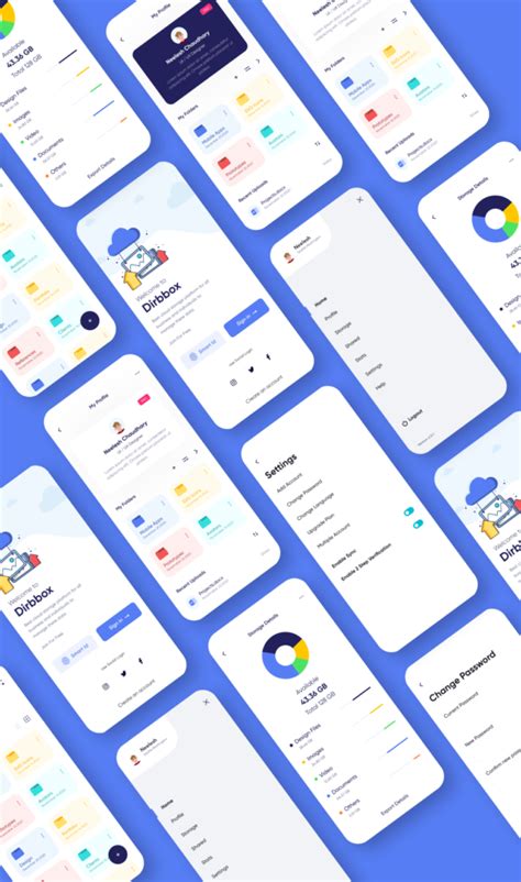 Dropbox Clone App Concept Ui Kit Psd For Website Mobile App Ui By