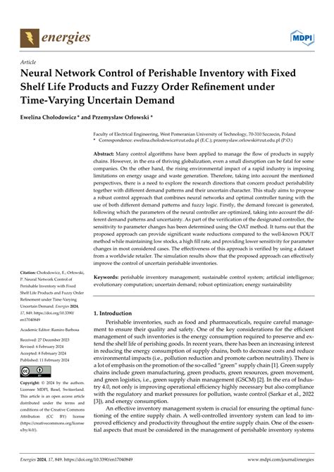 Pdf Neural Network Control Of Perishable Inventory With Fixed Shelf Life Products And Fuzzy