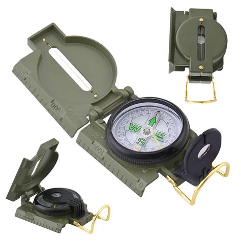 Professional Army Green Compass Camping Survival Mini Pocket Aluminum