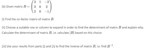 Solved B Given Matrix B I Find The Chegg Com