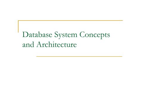 Db Presentation 2 Lecture Notes 2 Database System Concepts And Architecture Outline Data