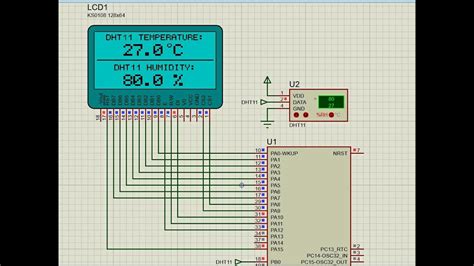 Stm32 Interface With Dht11 Sensor And Ks0108 Glcd Youtube