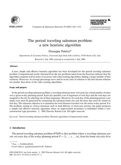 pdf solving the asymmetric traveling salesman problem with periodic