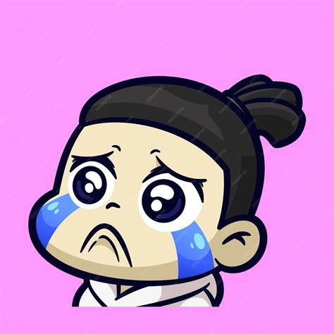 Premium Vector Cute Emotes Boy Crying Sadly With Tears Premium