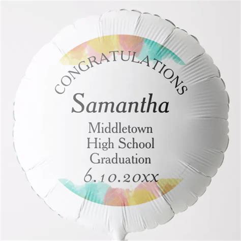 Personalized Name Graduation Watercolors Balloon Zazzle