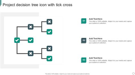 Project Decision Tree Icon With Tick Cross Ppt Powerpoint
