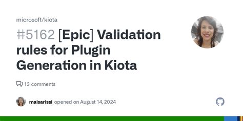 Epic Validation Rules For Plugin Generation In Kiota · Issue 5162