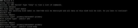Using Parted To Create A New Swap Disk