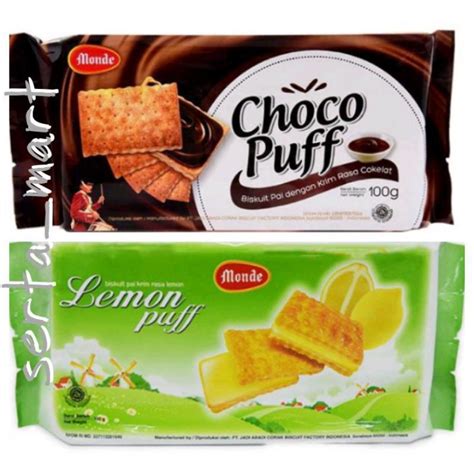 Jual Monde Choco Puff Lemon Puff Mini 100gr Biskuit Monde Shopee