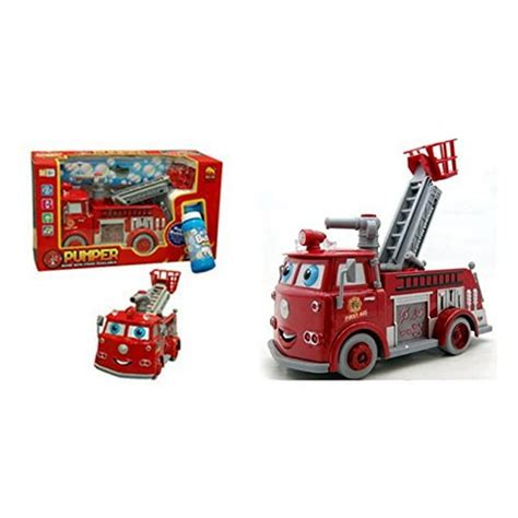 Live Action Fire Truck With Bubble Blower Lights And Sounds Bump And
