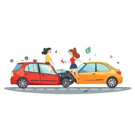 Motor Vehicle Accident And Traffic Crash Scenario Premium Ai Generated Vector