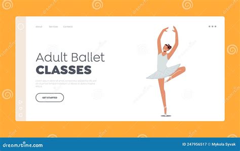 Ballet Classes Cartoon Style Vector Illustration Isolated On White