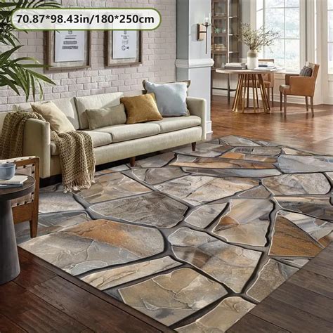 벨벳 미끄럼 방지 플라스틱 바닥 800g 대리석 질감 패턴 모던 스타일 고급 다용도 카펫 Temu Republic Of Korea