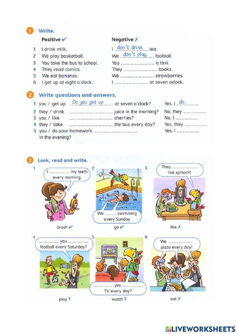 Simple Present Online Exercise For Primary Live Worksheets