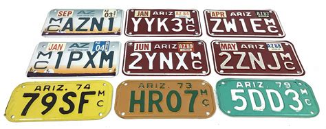 Lot 9 Vintage Arizona Motorcycle License Plates