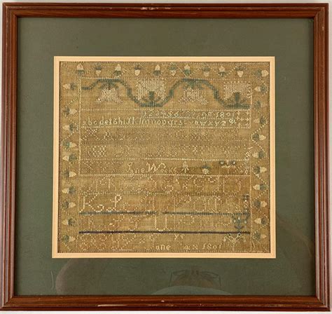 Lot Jane Weeks Sampler 1801