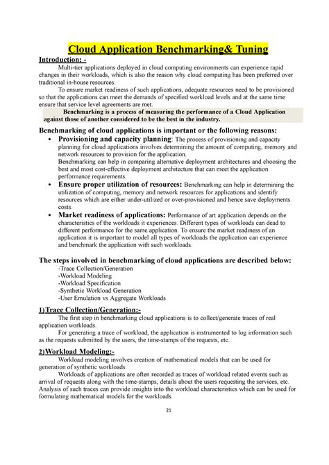 Cc Unit 4 Cloud Computing Notes 21 Cloud Application Benchmarking