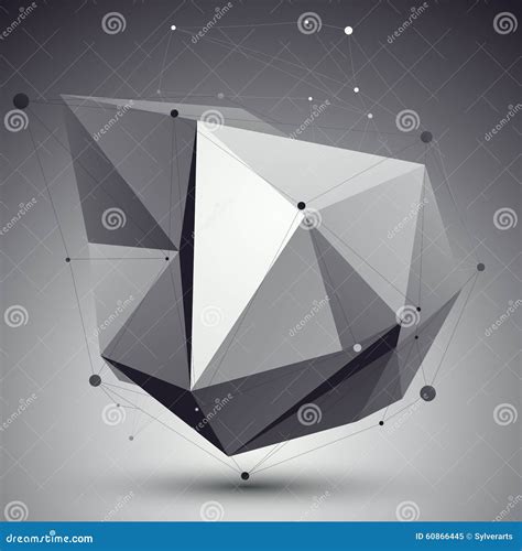 Vector Digital 3d Abstraction Lattice Geometric Template Stock Vector