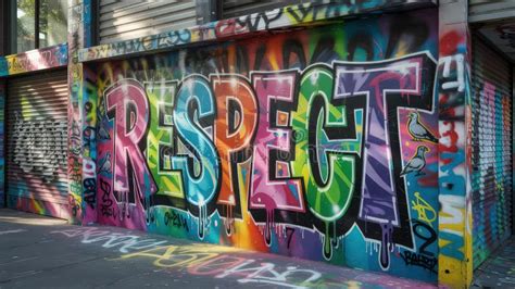 Vibrant Graffiti Wall Showcasing The Word Respect In Colorful Letters