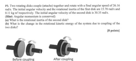 Solved P3 Two Rotating Disks Couple Attache Together And