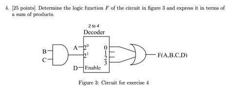 solved 4 [25 points] determine the logic function f of the