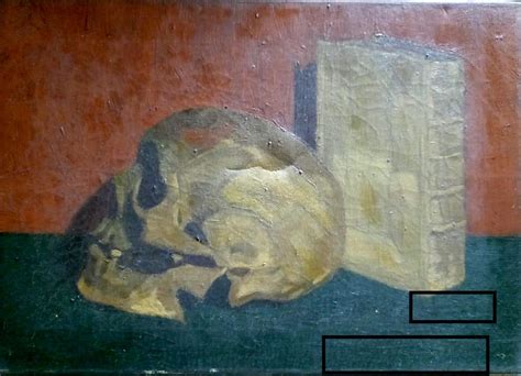 Vincent Van Gogh Original Antique 19th Century Nature Morte Skull Bibl